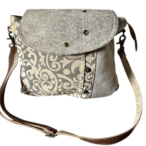 Myra Bag | Bags | Myra Factual Messenger Bag S487 Leather Trim Hairon ...